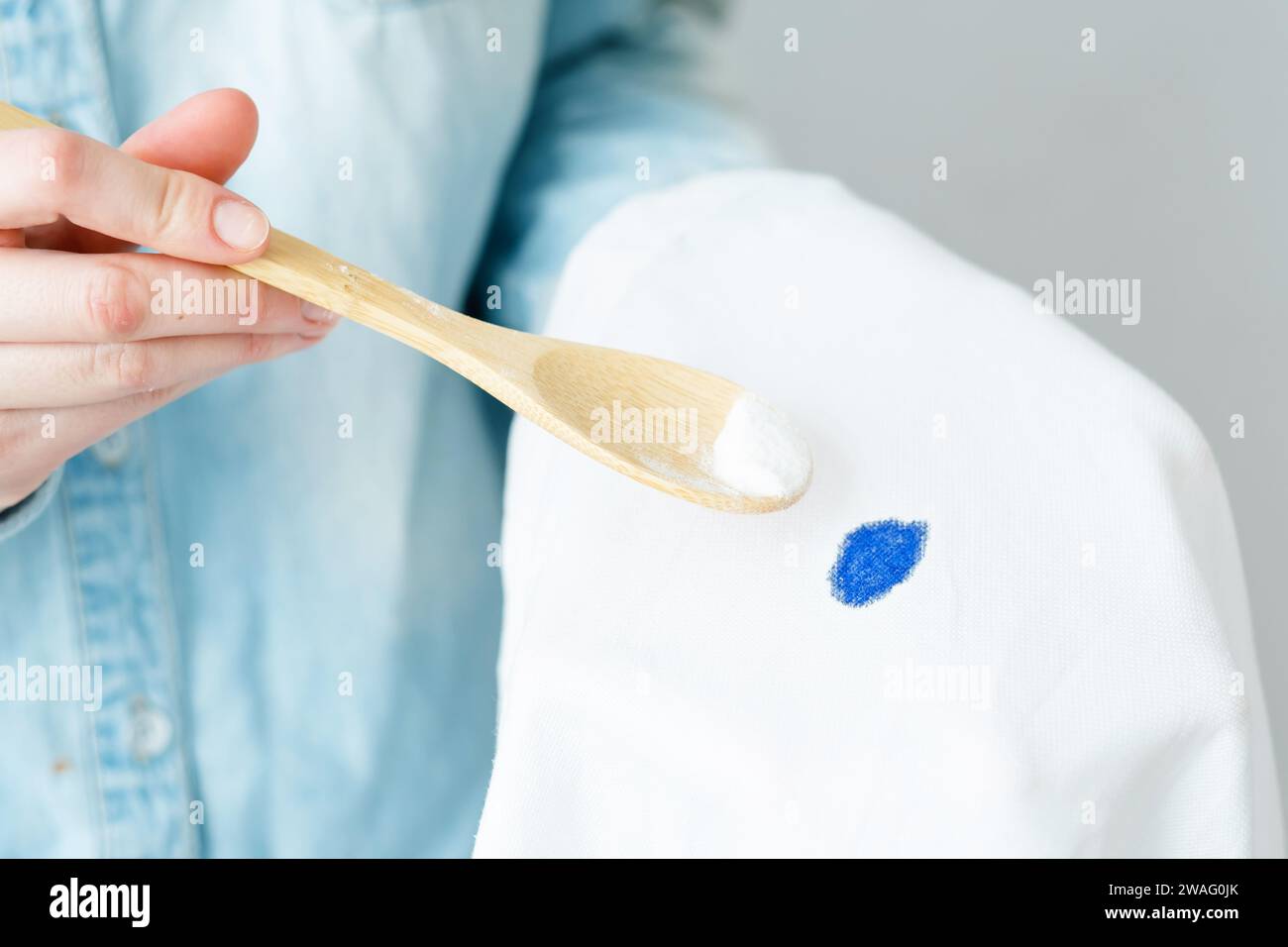 Eco-friendly remove of stains on clothes. Dirty permanent ink stain ...