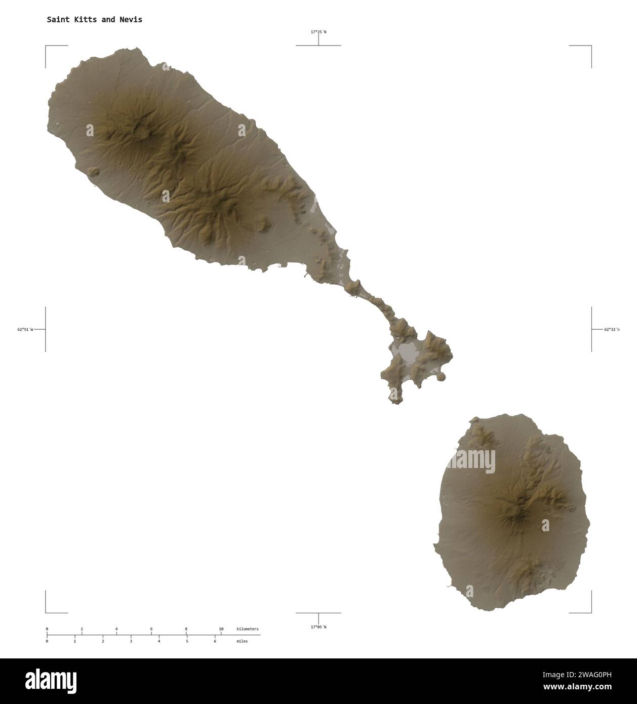 Shape of a elevation map colored in sepia tones with lakes and rivers ...
