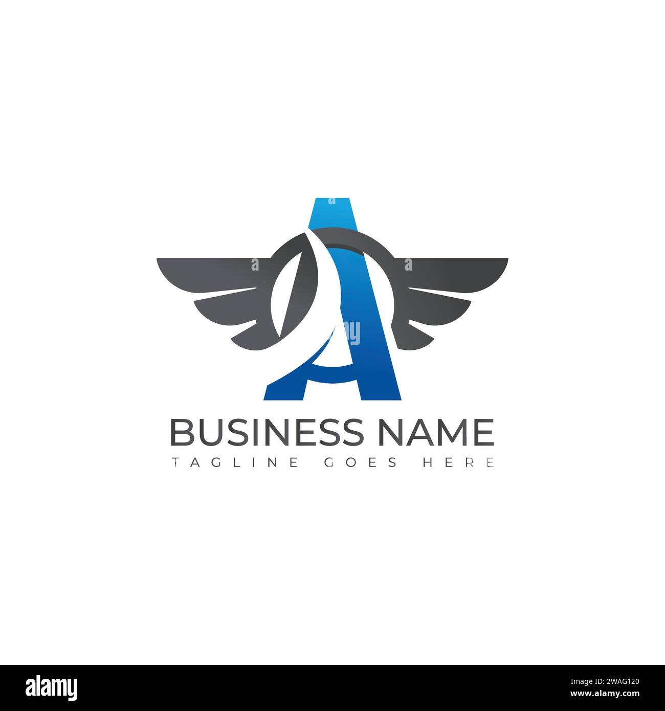 A initial letter with wings logo vector image. A-letter sign & angel ...