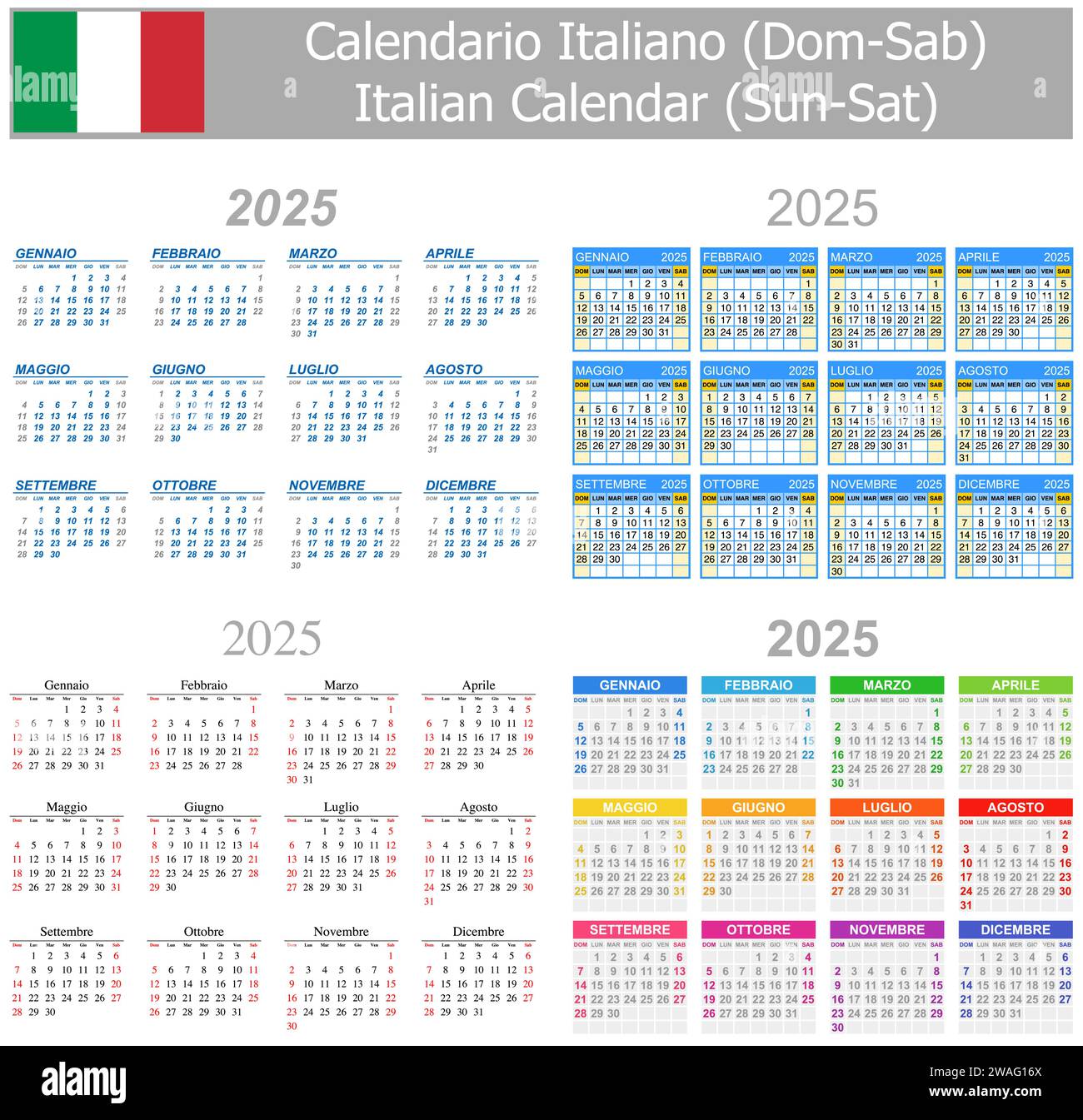 2025 italian calendar hi-res stock photography and images - Alamy
