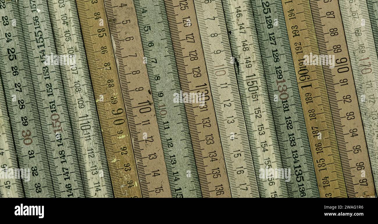 Ruler wooden antique rule hi-res stock photography and images - Alamy