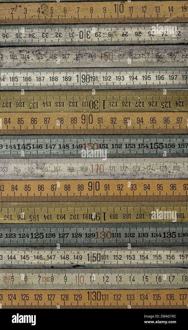 Ruler wooden antique rule hi-res stock photography and images - Alamy