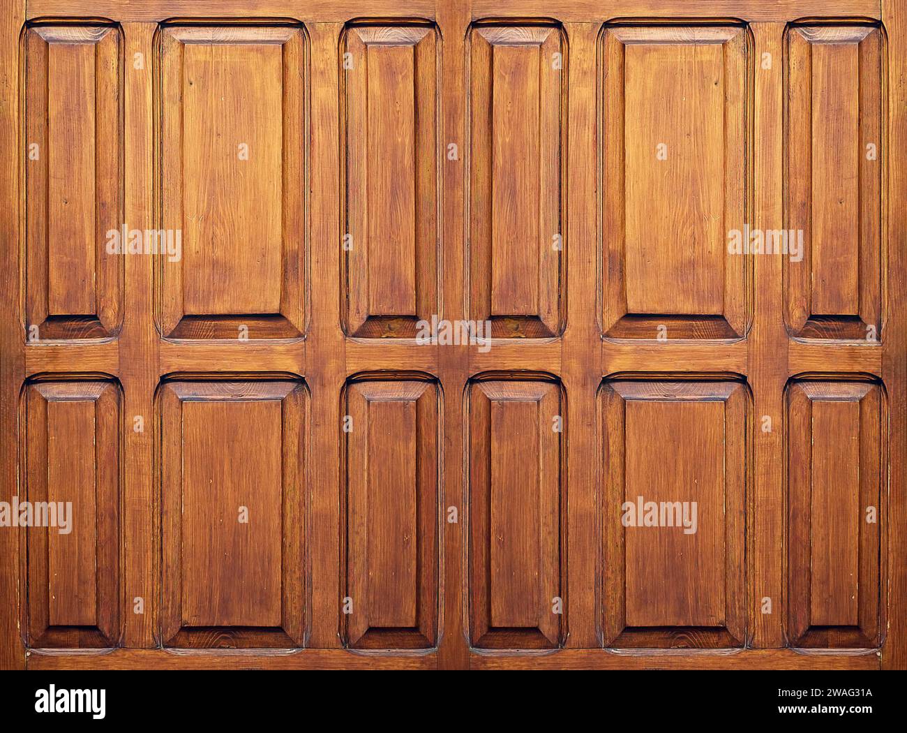front view of classic wooden wall panels background texture Stock Photo ...