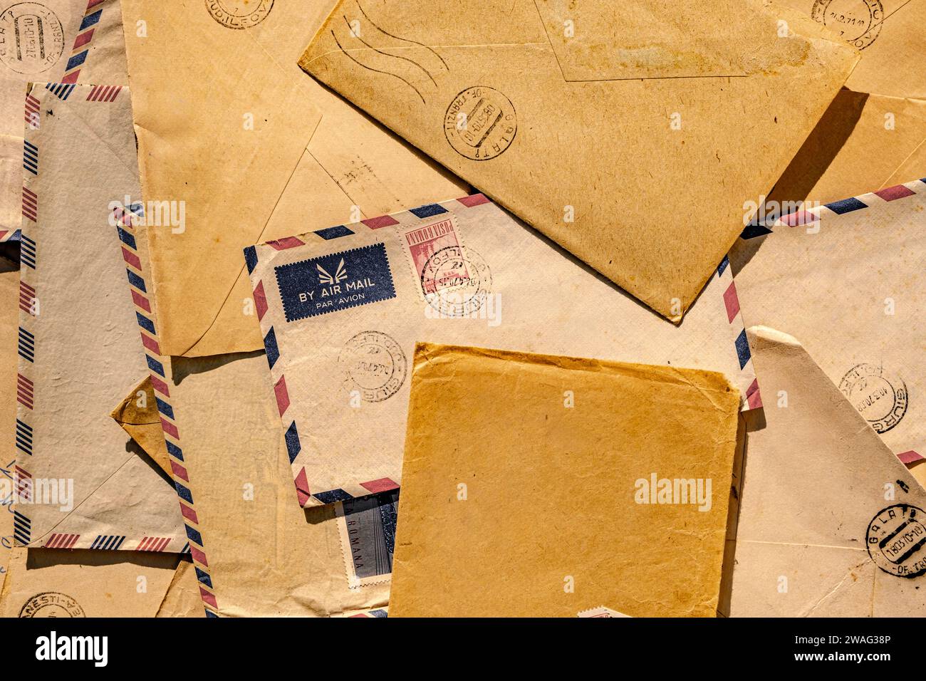 old envelopes with stamps Stock Photo - Alamy