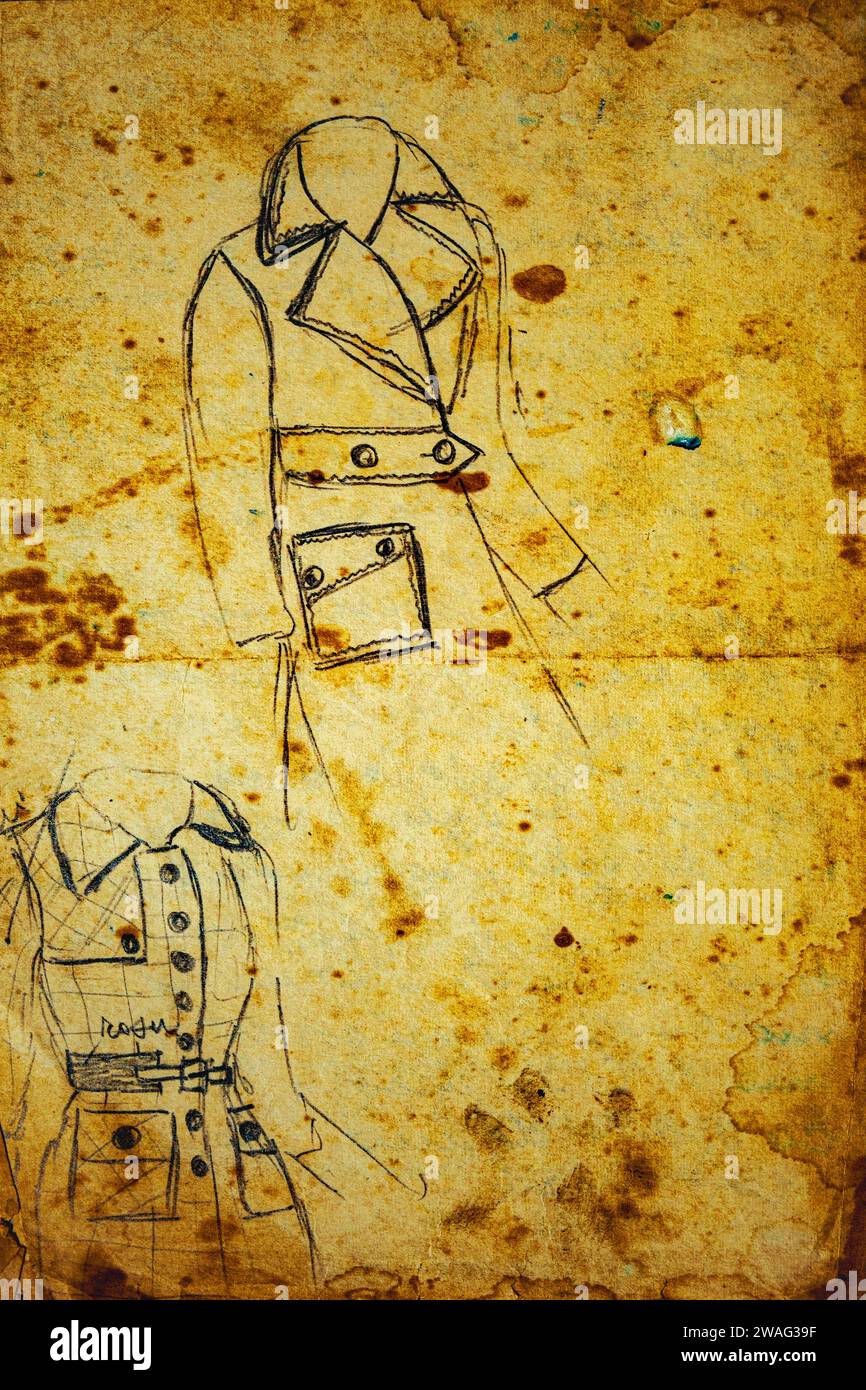 Old paper fashion sketches hi-res stock photography and images - Alamy