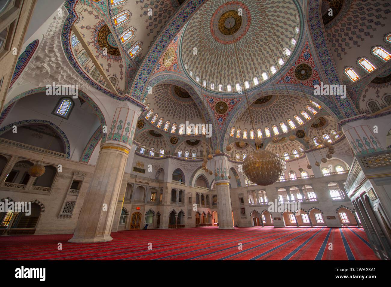 Kocatepe Mosque Kocatepe Camii interior. The mosque is the largest ...