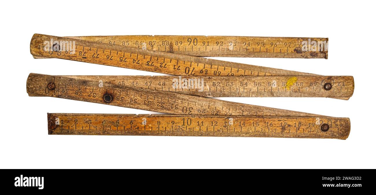 Ruler wooden antique rule hi-res stock photography and images - Alamy