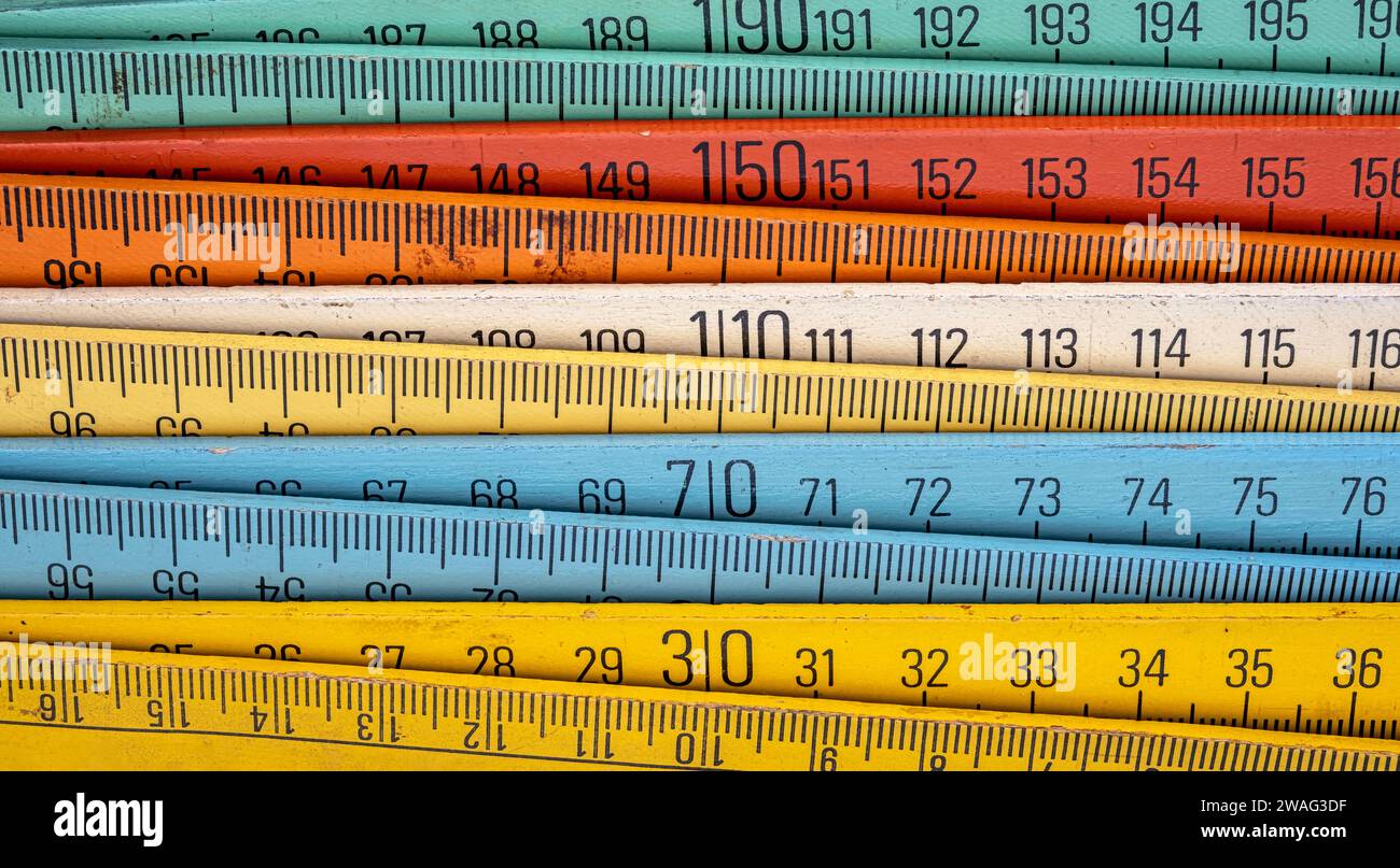 Ruler wooden antique rule hi-res stock photography and images - Alamy