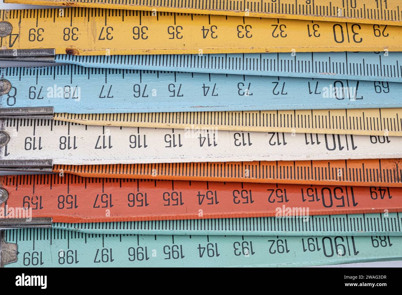 Old wooden folding meter ruler measuring centimeters Stock Photo - Alamy