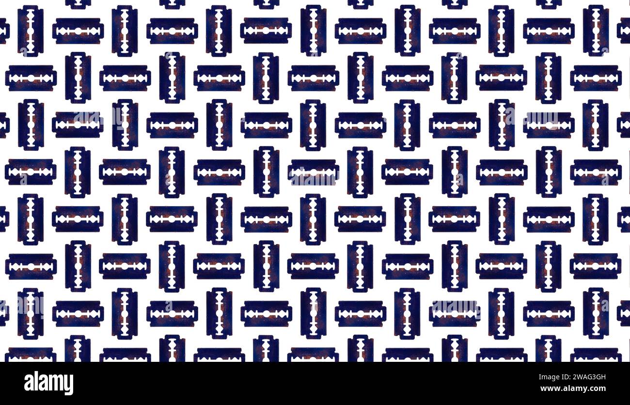 pattern of the corrosive rust on the vintage razor blade isolated on ...