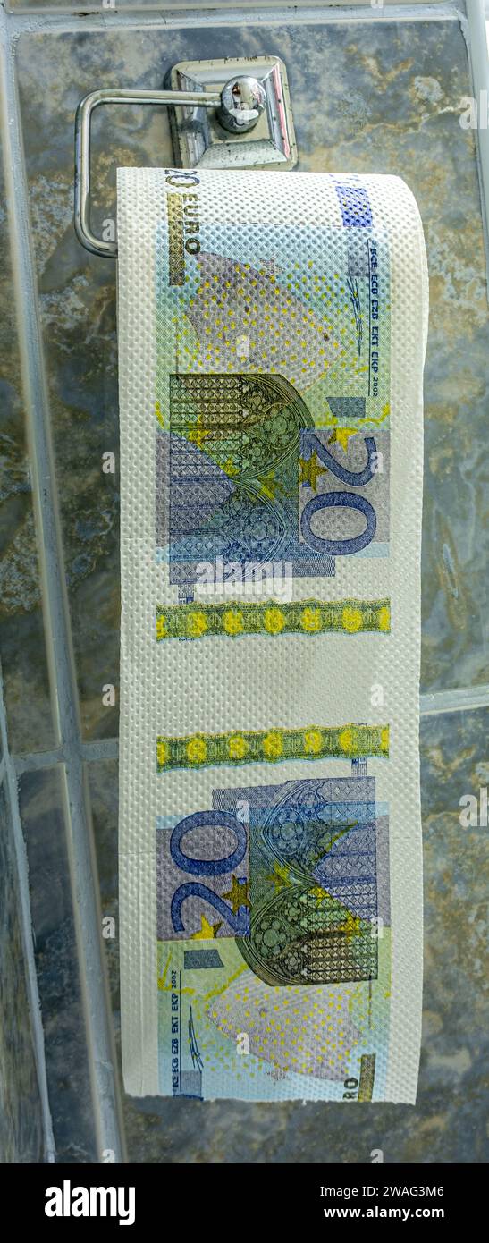 Euro notes in toilet hi-res stock photography and images - Alamy