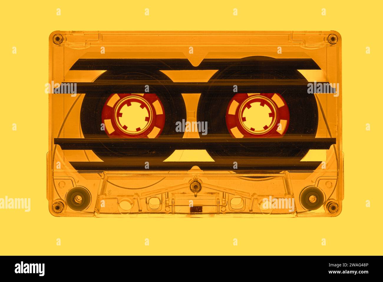 used vintage audio tape cassette isolated, a symbol of 80s, 90s period ...