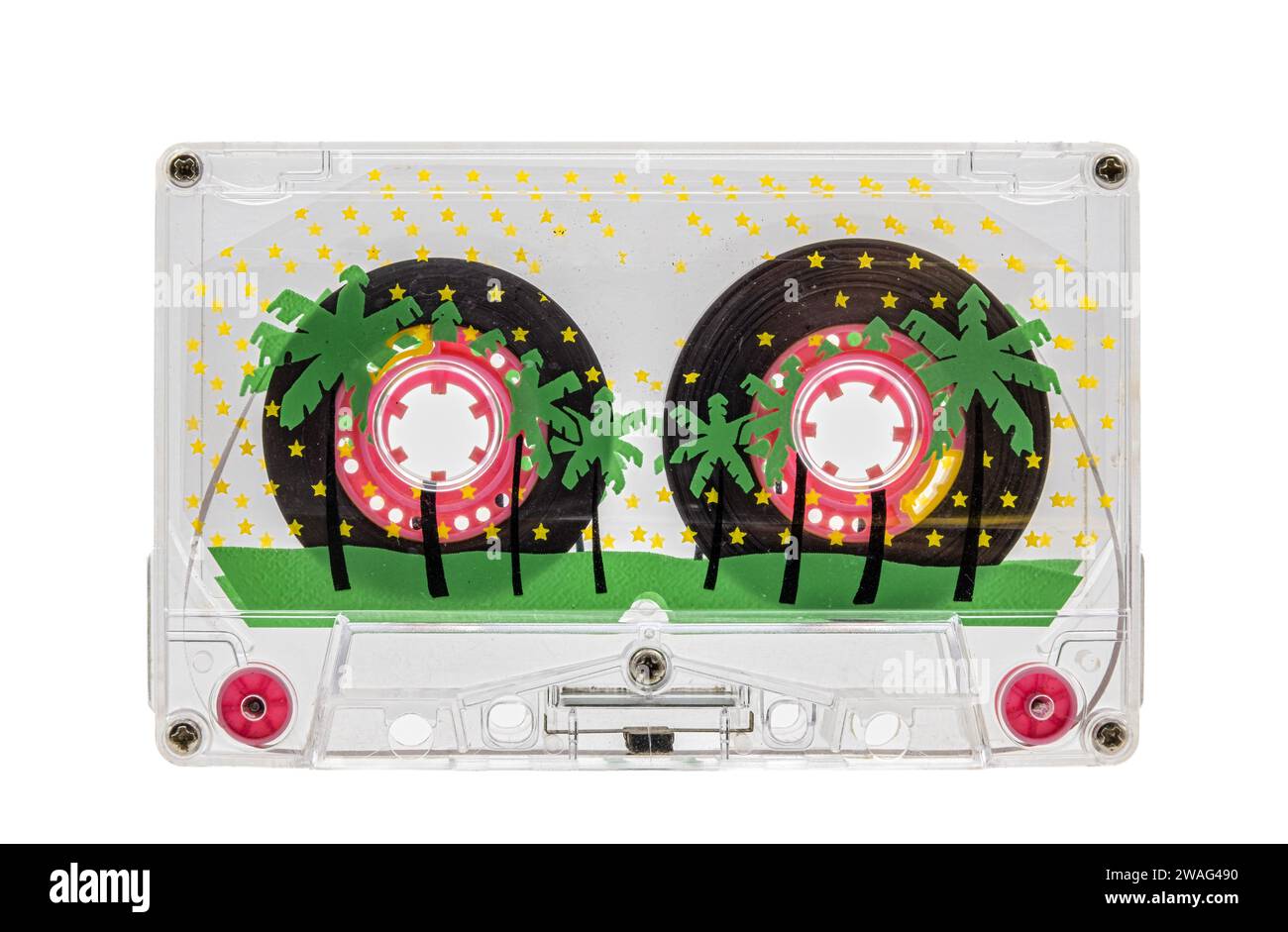 used vintage audio tape cassette isolated, a symbol of 80s, 90s period ...