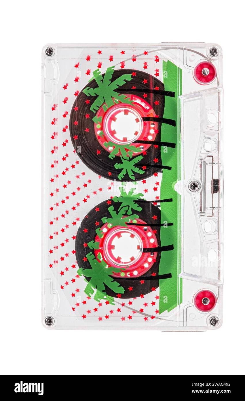 used vintage audio tape cassette isolated, a symbol of 80s, 90s period ...