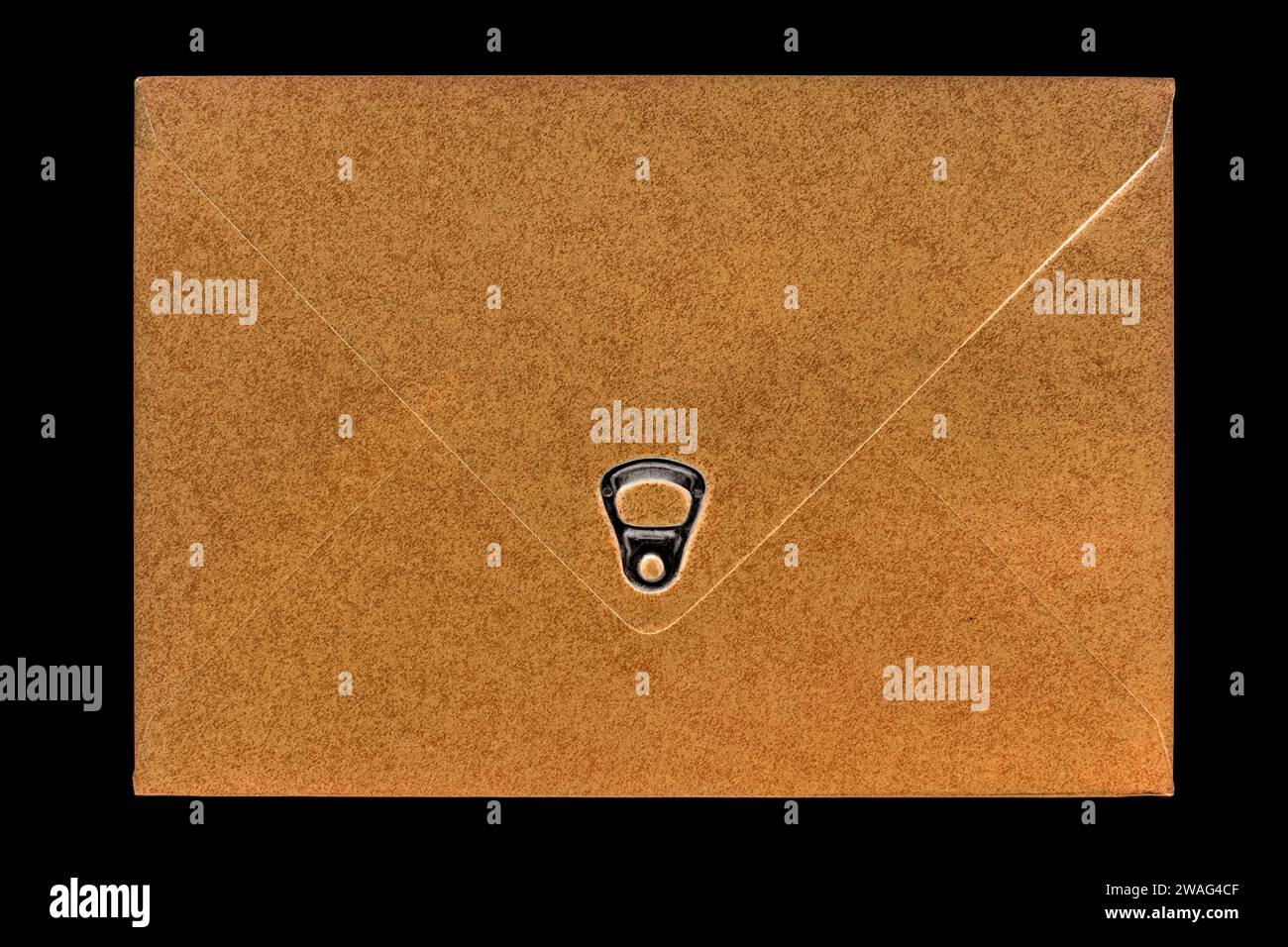 vintage paper envelope with aluminum Can ring pull isolated on the ...