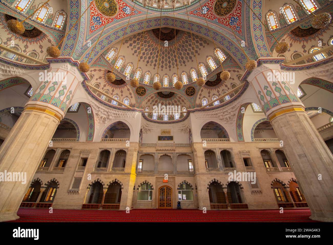 Kocatepe Mosque Kocatepe Camii interior. The mosque is the largest ...