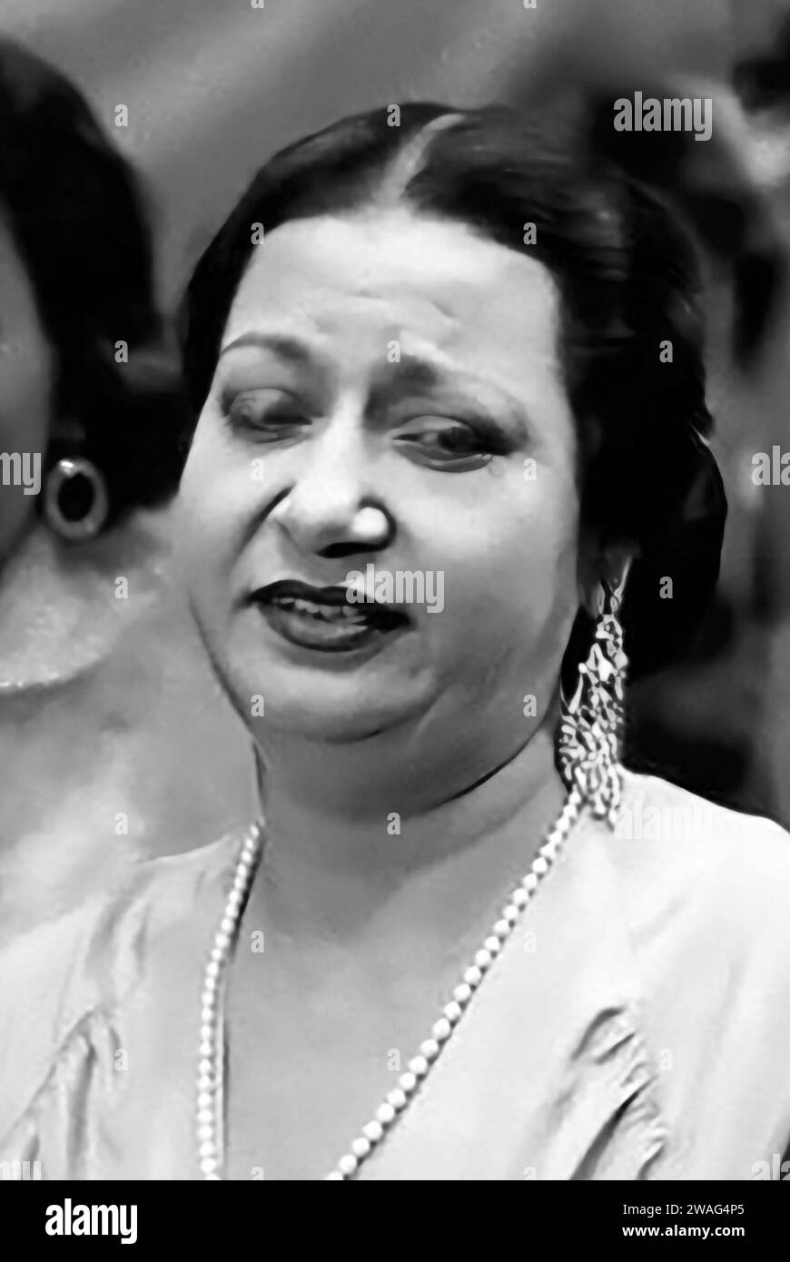 Umm Kulthum. Portrait of the Egyptian singer, songwriter and actress ...