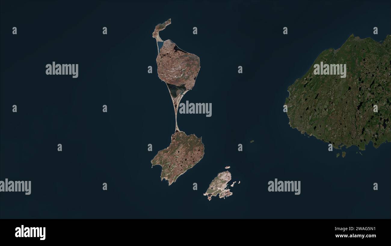 Saint Pierre and Miquelon highlighted on a high resolution satellite ...
