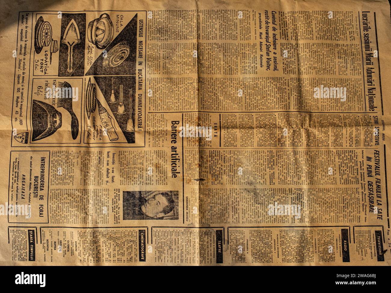 Sibiu, Romania, August 06 2023, vintage romanian news paper from ...