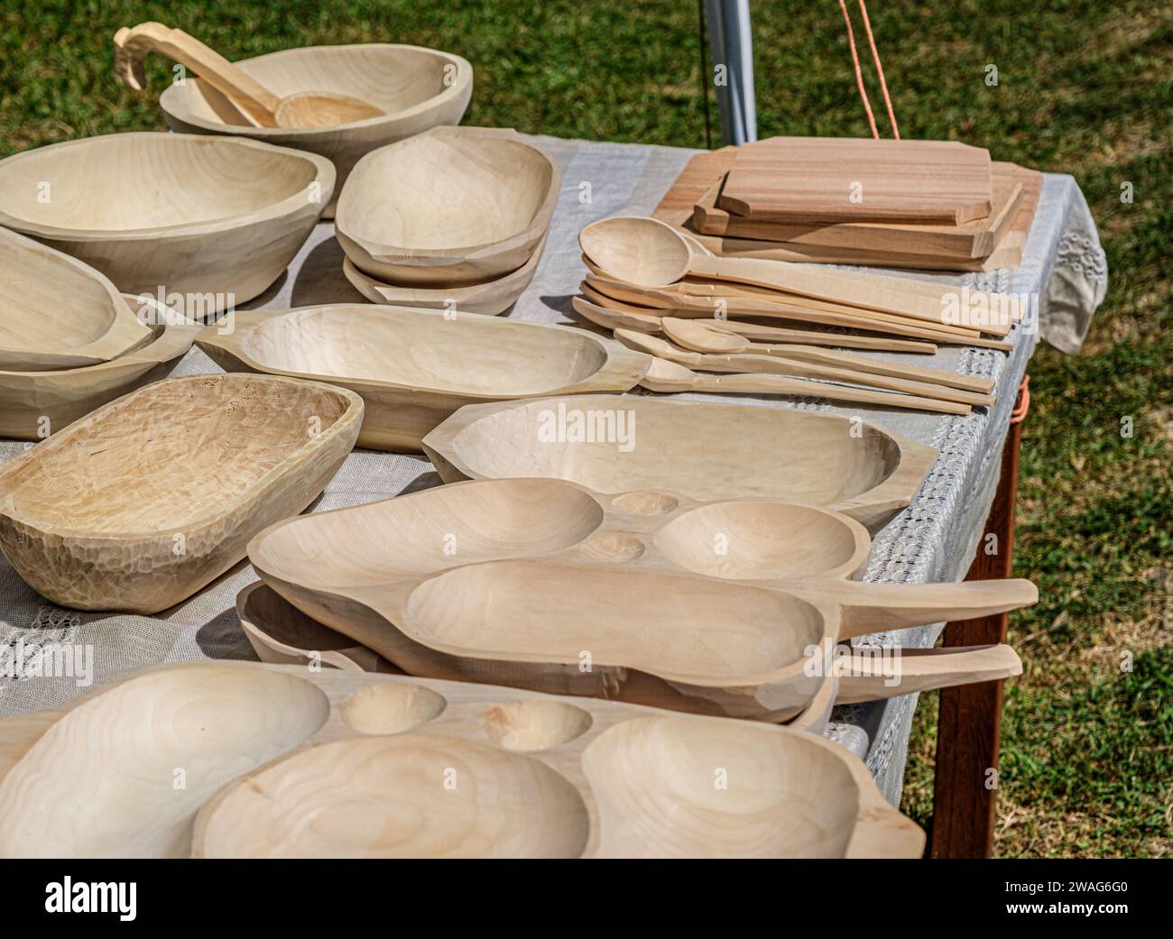 household objects made of wood Stock Photo - Alamy