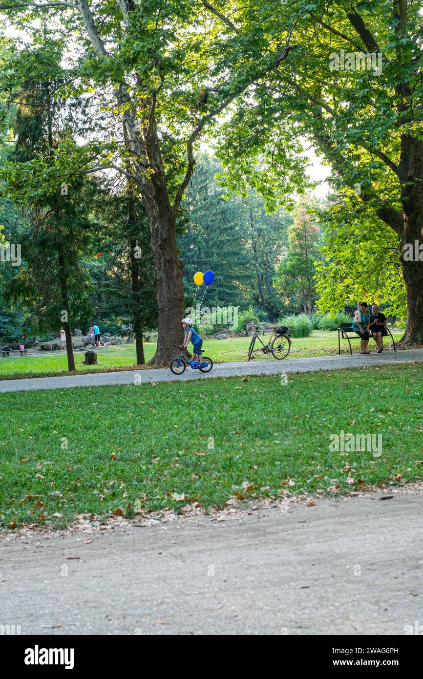 Ruse, Bulgaria - 11 August , 2017. Sports activities in the Mladezhki ...