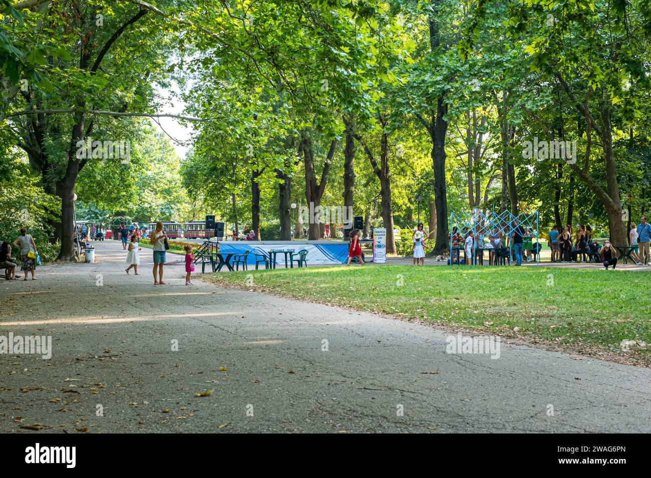 Ruse, Bulgaria - 11 August , 2017. Sports activities in the Mladezhki ...