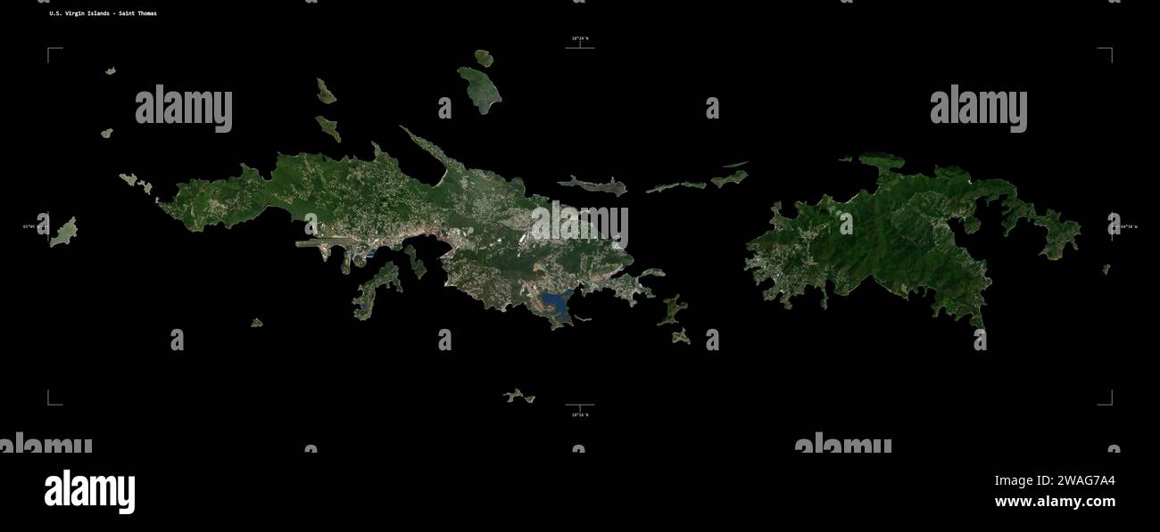 Shape of a low resolution satellite map of the U.S. Virgin Islands ...