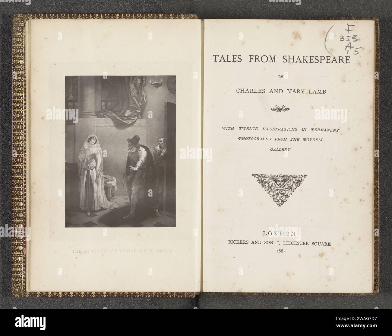 Tales from Shakespeare, Mary Lamb, 1883 book London paper veined ...