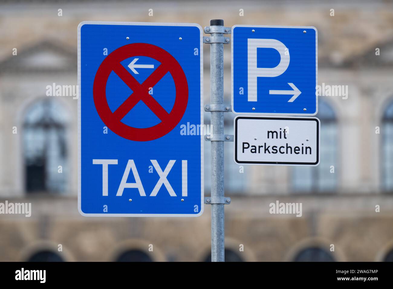 Dresden, Germany. 04th Jan, 2024. The traffic signs "Taxi rank" and ...