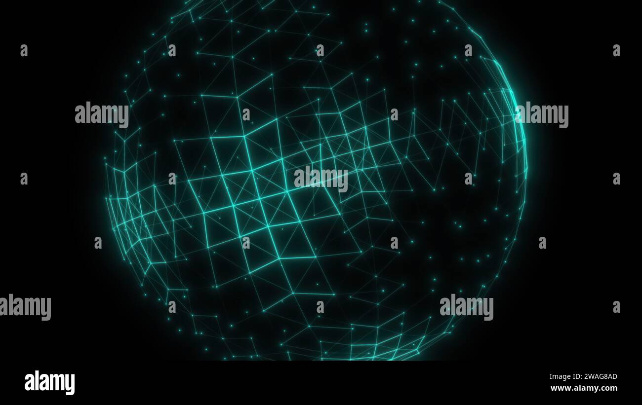 Connection dots sphere. Computer generated 3d render Stock Photo - Alamy