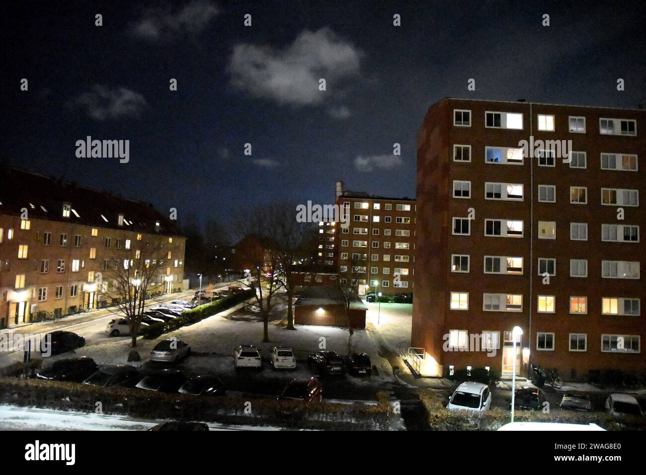 Copenhagen, Denmark /04 January 2024/Snow fall and cold weather danish ...