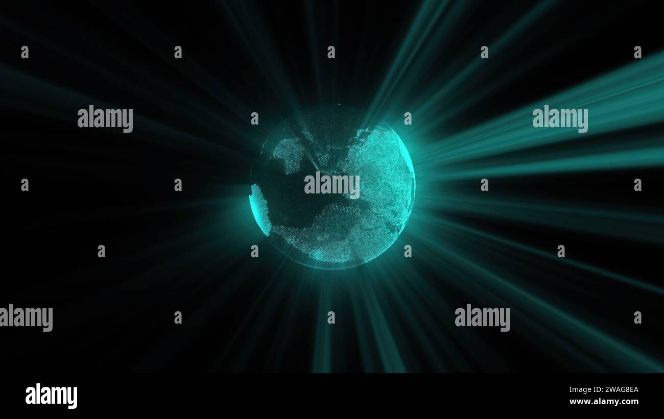 Motion particle earth digital hi-res stock photography and images - Alamy