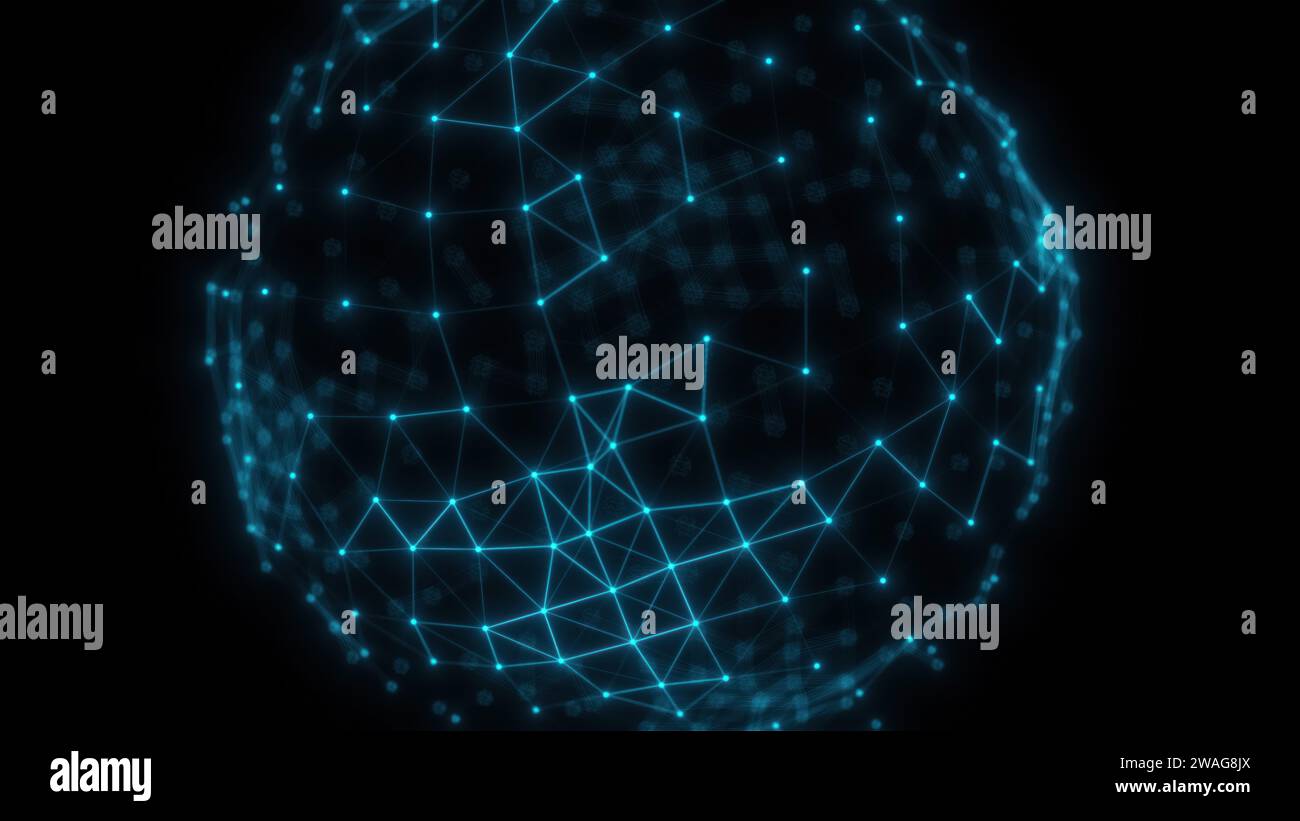 Connection dots sphere. Computer generated 3d render Stock Photo - Alamy