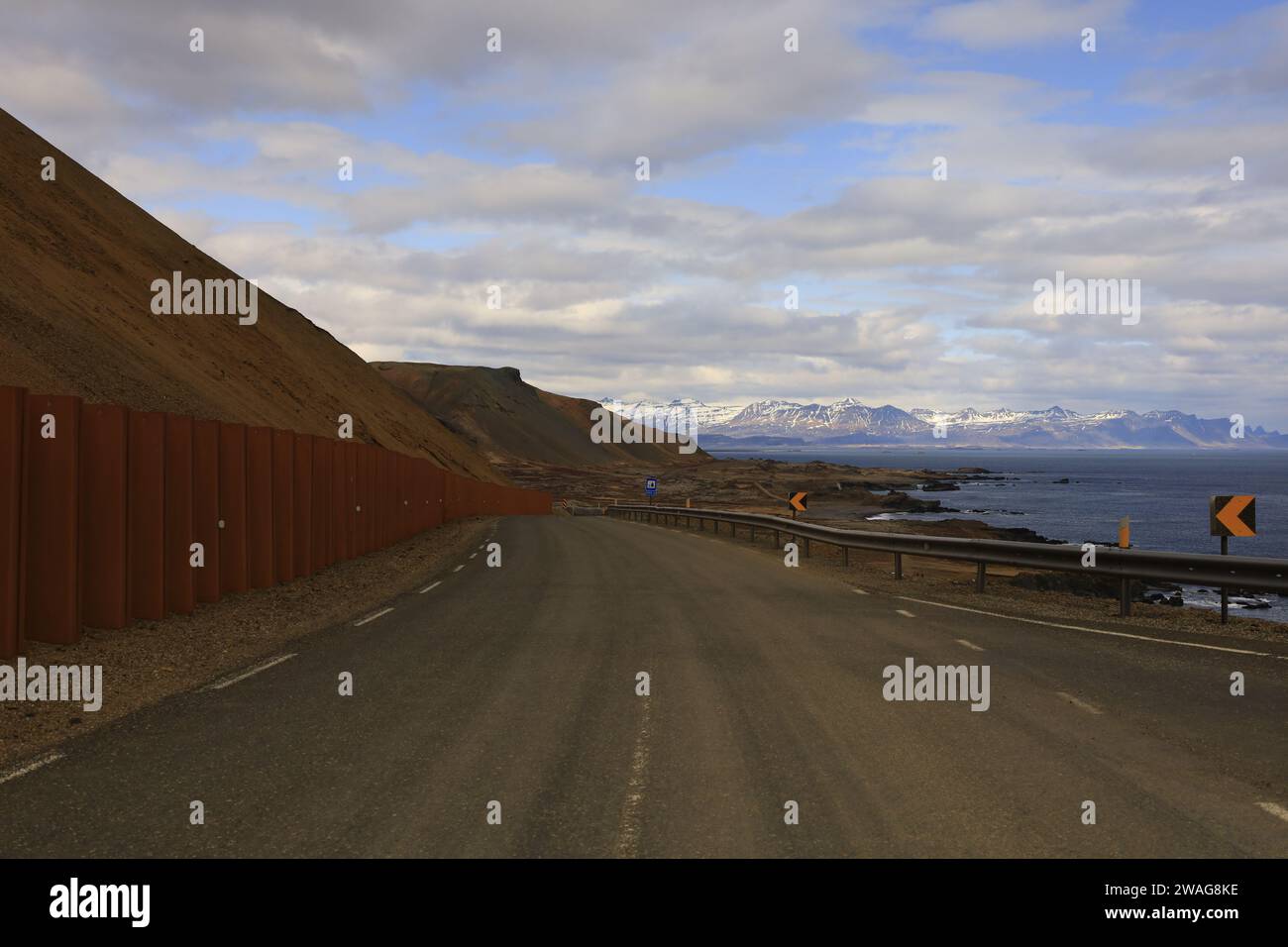 View on a road in the Eystrahorn which is a splendid mountain located ...
