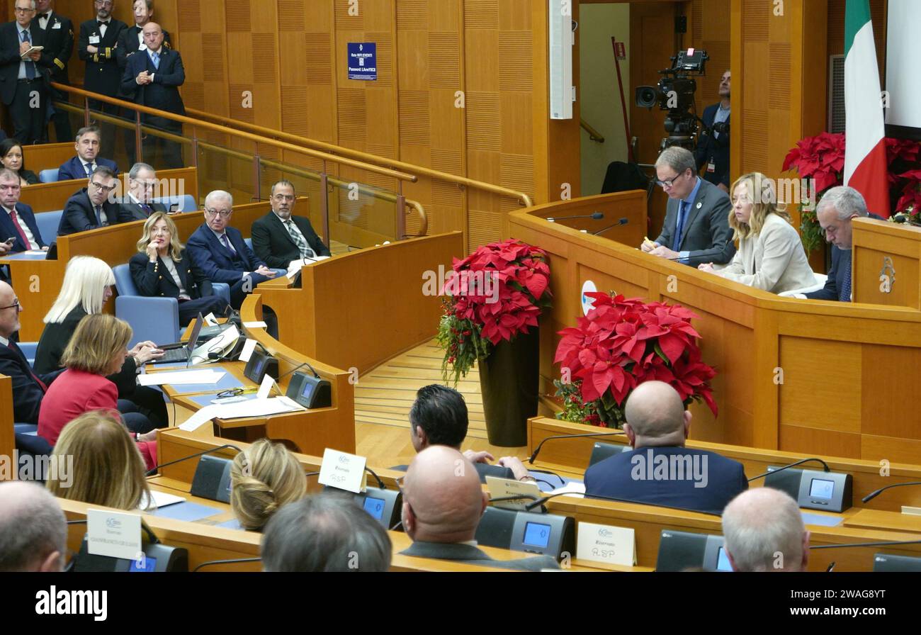 Rome italy europe giorgia meloni press conference italian prime hi-res ...