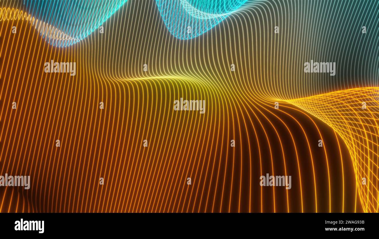 Abstract waves lines. Computer generated 3d render Stock Photo - Alamy