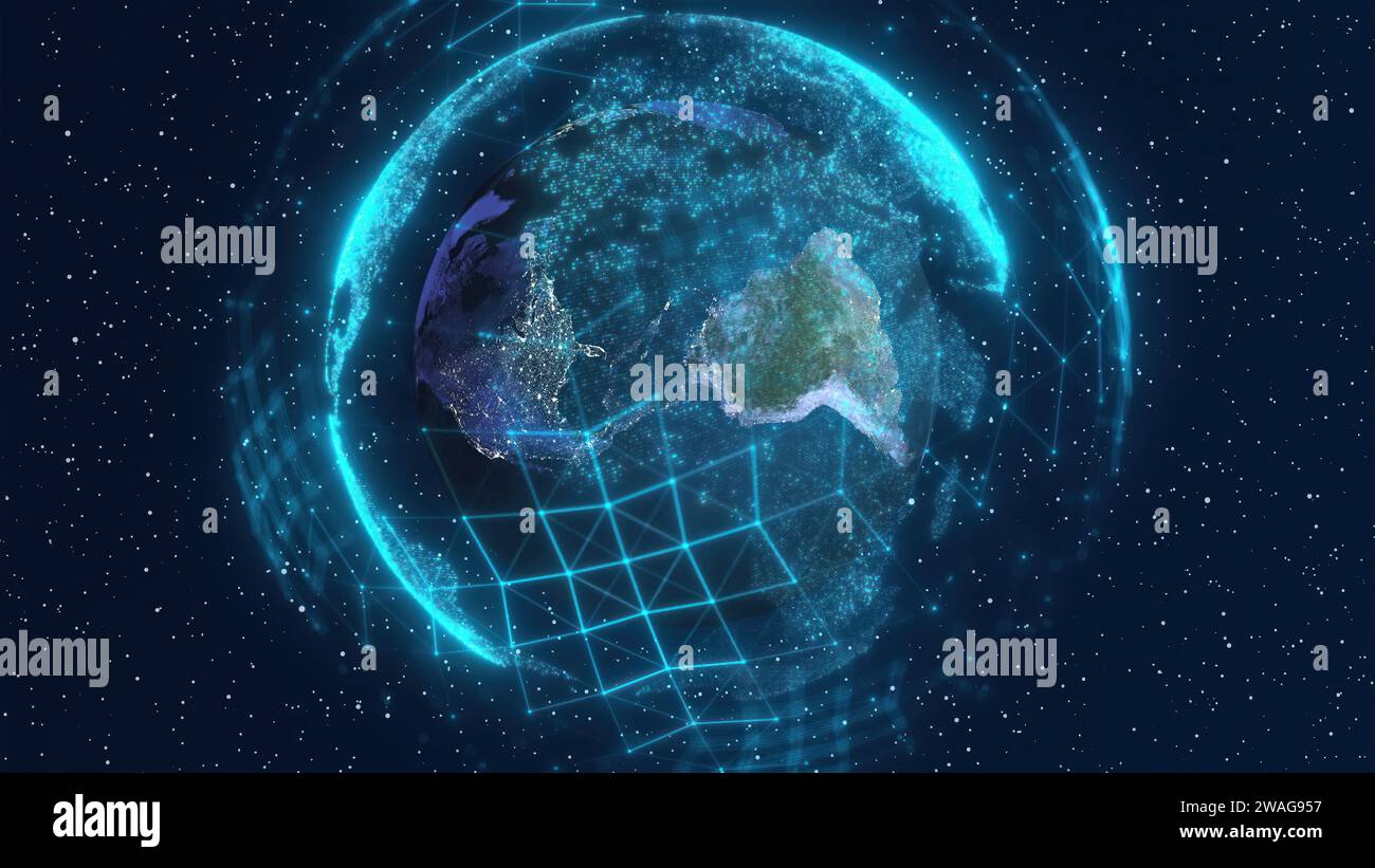 Abstract digital Earth. Computer generated 3d render Stock Photo - Alamy