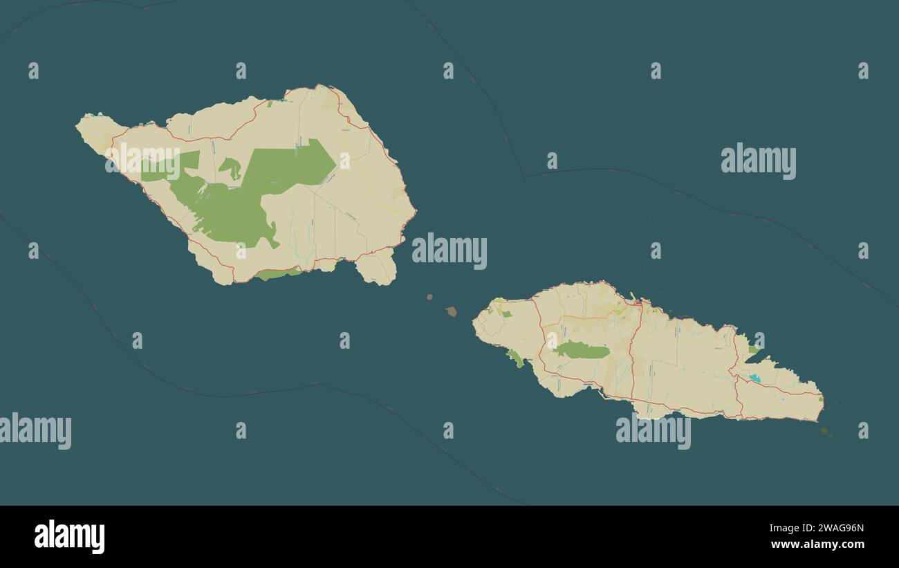 Samoa highlighted on a topographic, OSM Humanitarian style map Stock ...