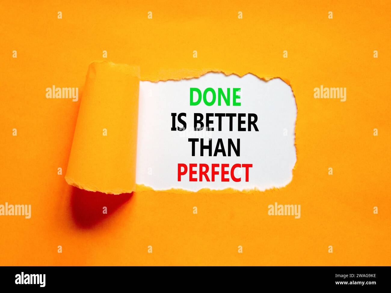Done is better than perfect symbol. Concept words Done is better than ...