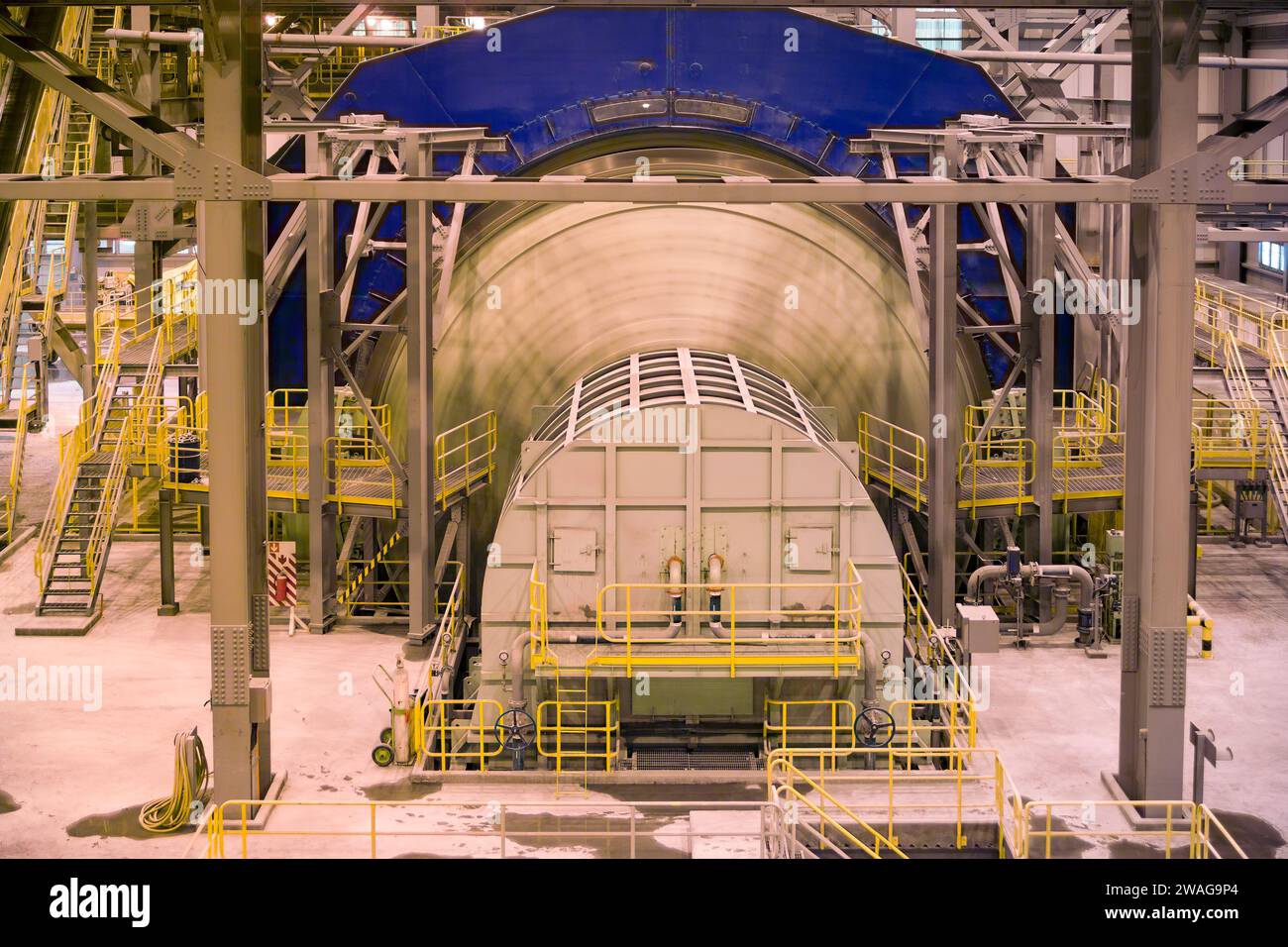 Ball mill at a Copper Mine in the mining region of northern Chile Stock ...