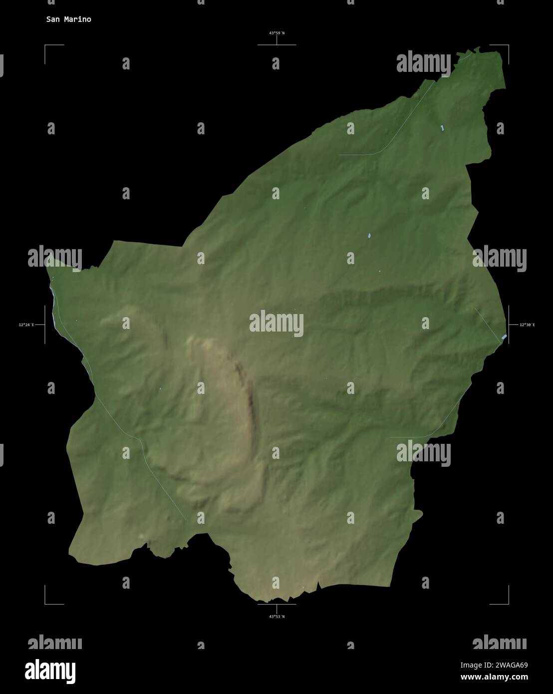 Shape of a Pale colored elevation map with lakes and rivers of the San ...