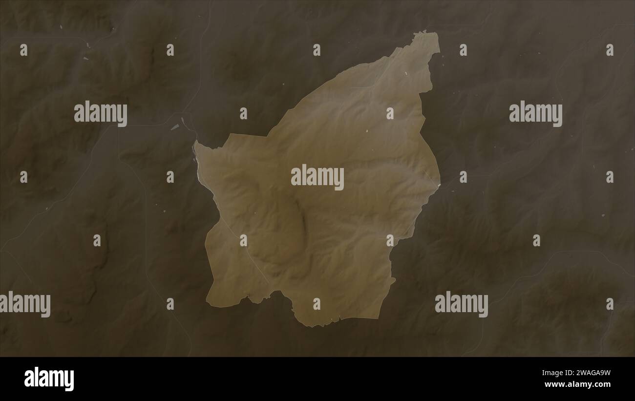 San Marino highlighted on a elevation map colored in sepia tones with ...