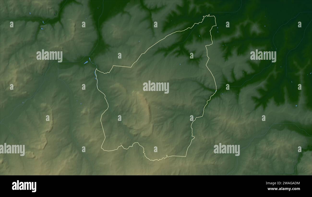 San Marino outlined on a Colored elevation map with lakes and rivers ...