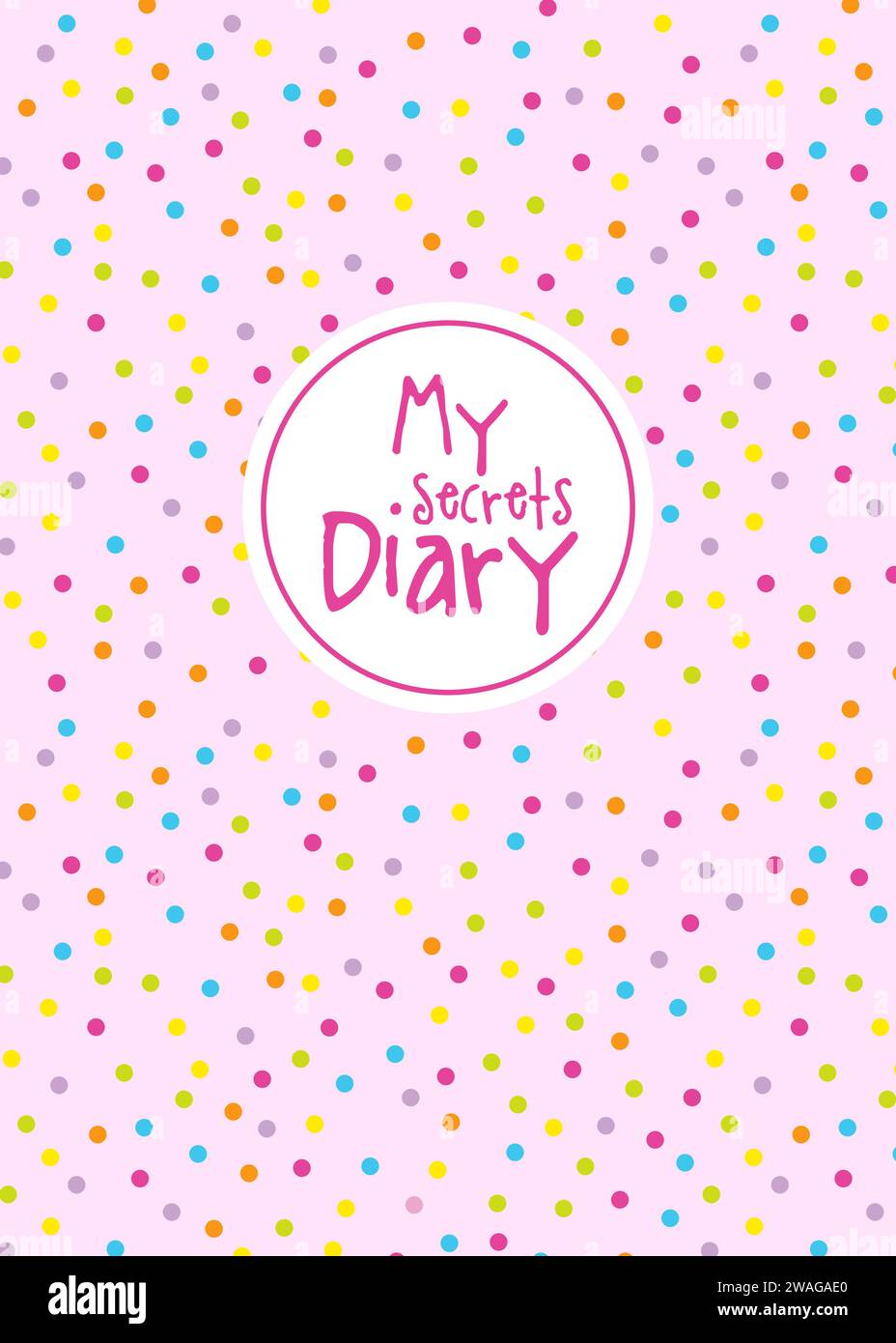 Secrets diary template, colorful dots on pink background Stock Vector ...