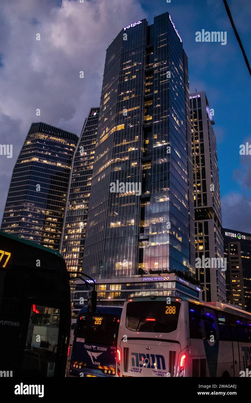 Tel Aviv, Israel – January 3, 2024 Cityscape of Tel Aviv, iconic city ...