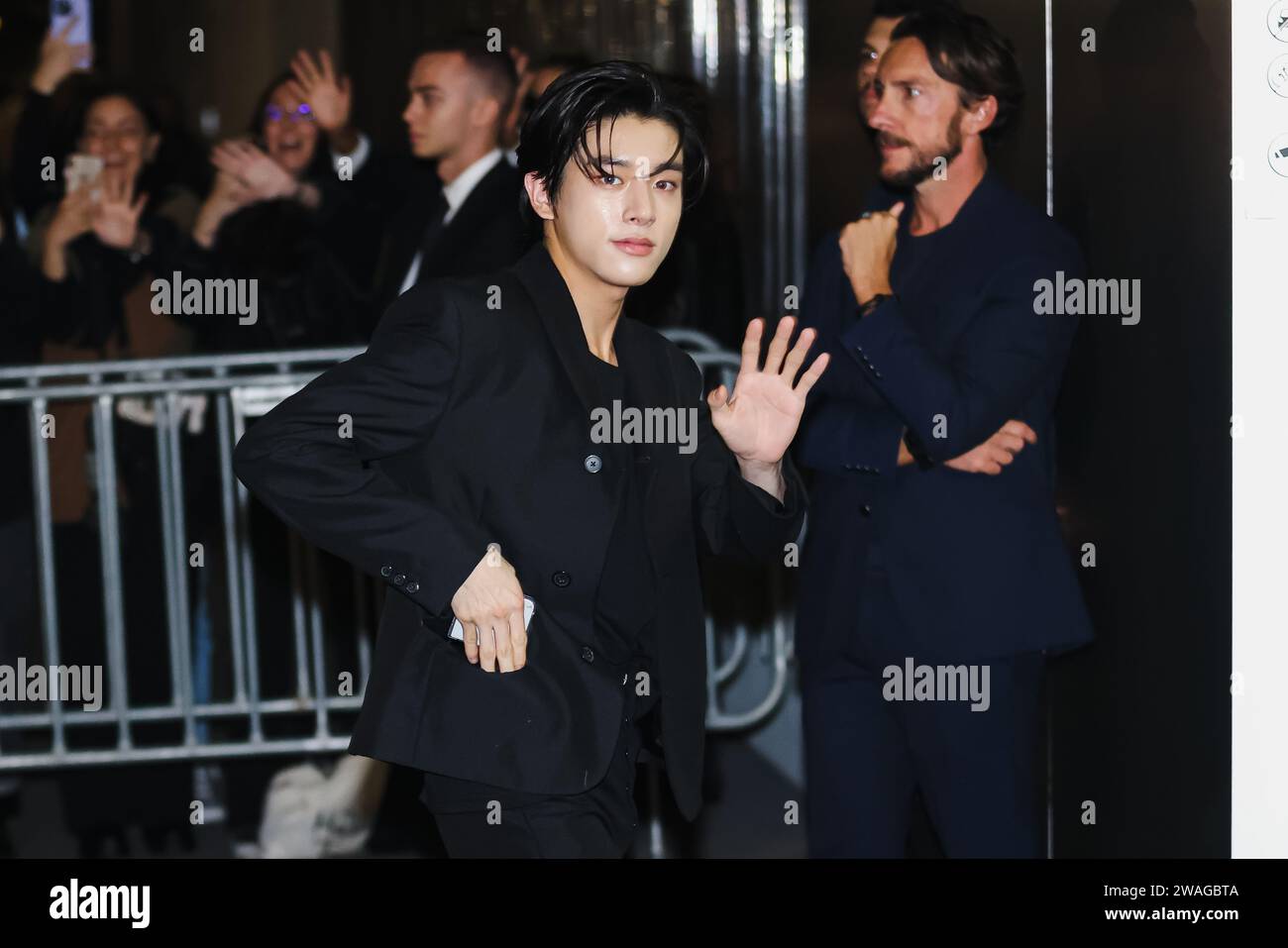Milan, Italy. 22nd Sep, 2023. ENHYPEN is attending the Prada Dinner ...