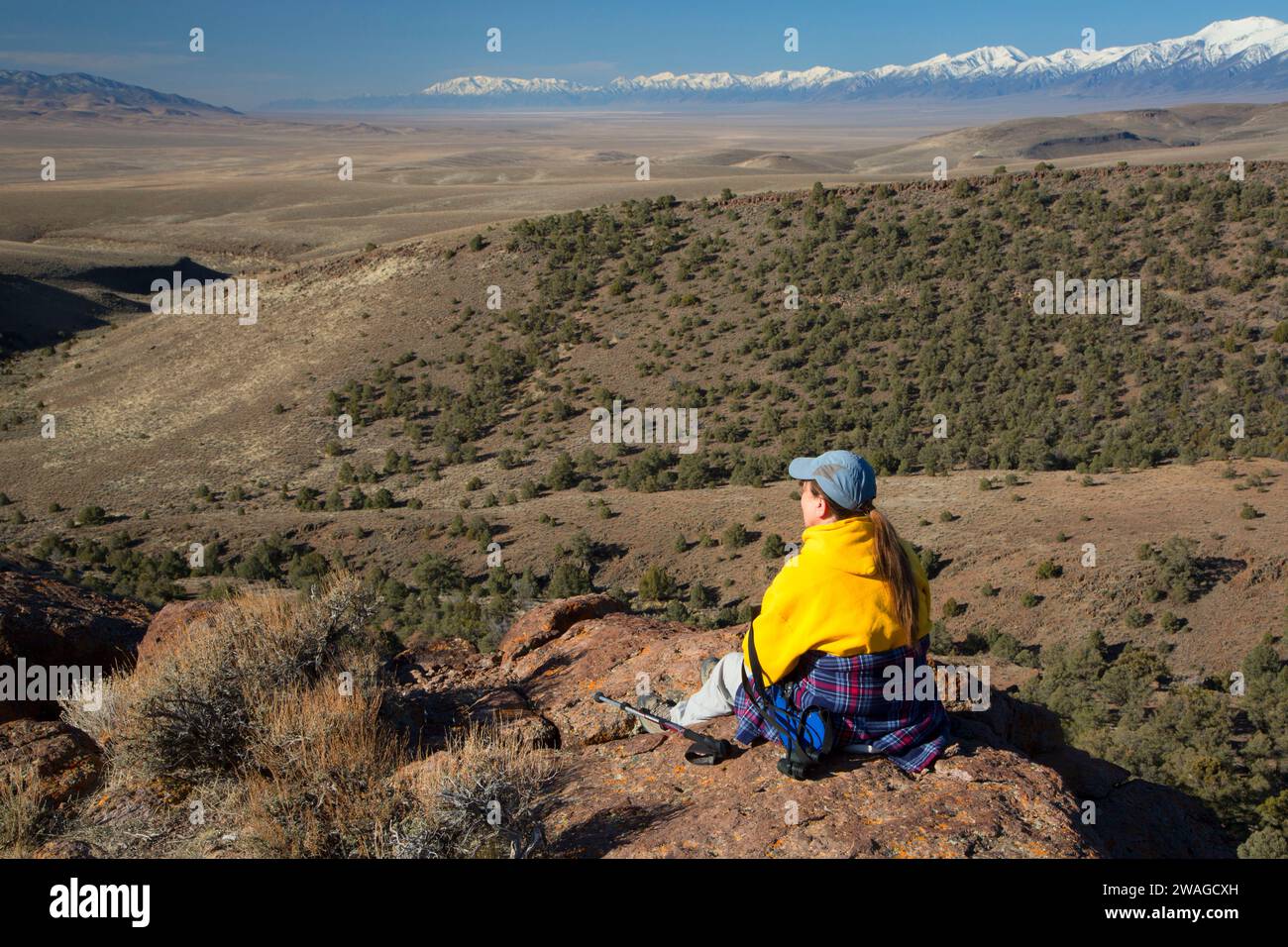 Scenic viewpoint view, Hickison Petroglyphs Recreation Area, Mount ...