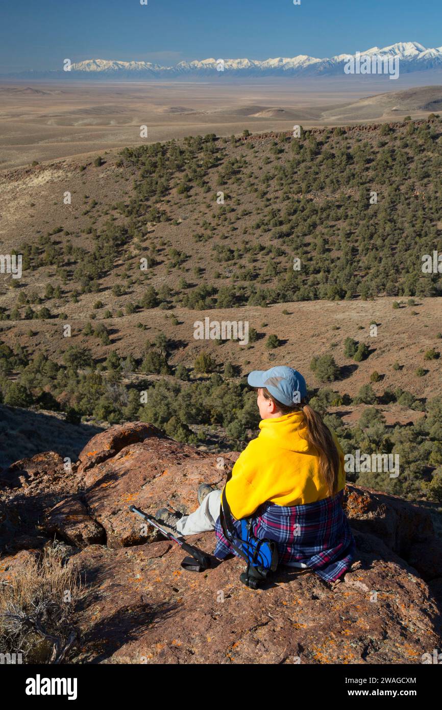 Scenic viewpoint view, Hickison Petroglyphs Recreation Area, Mount ...