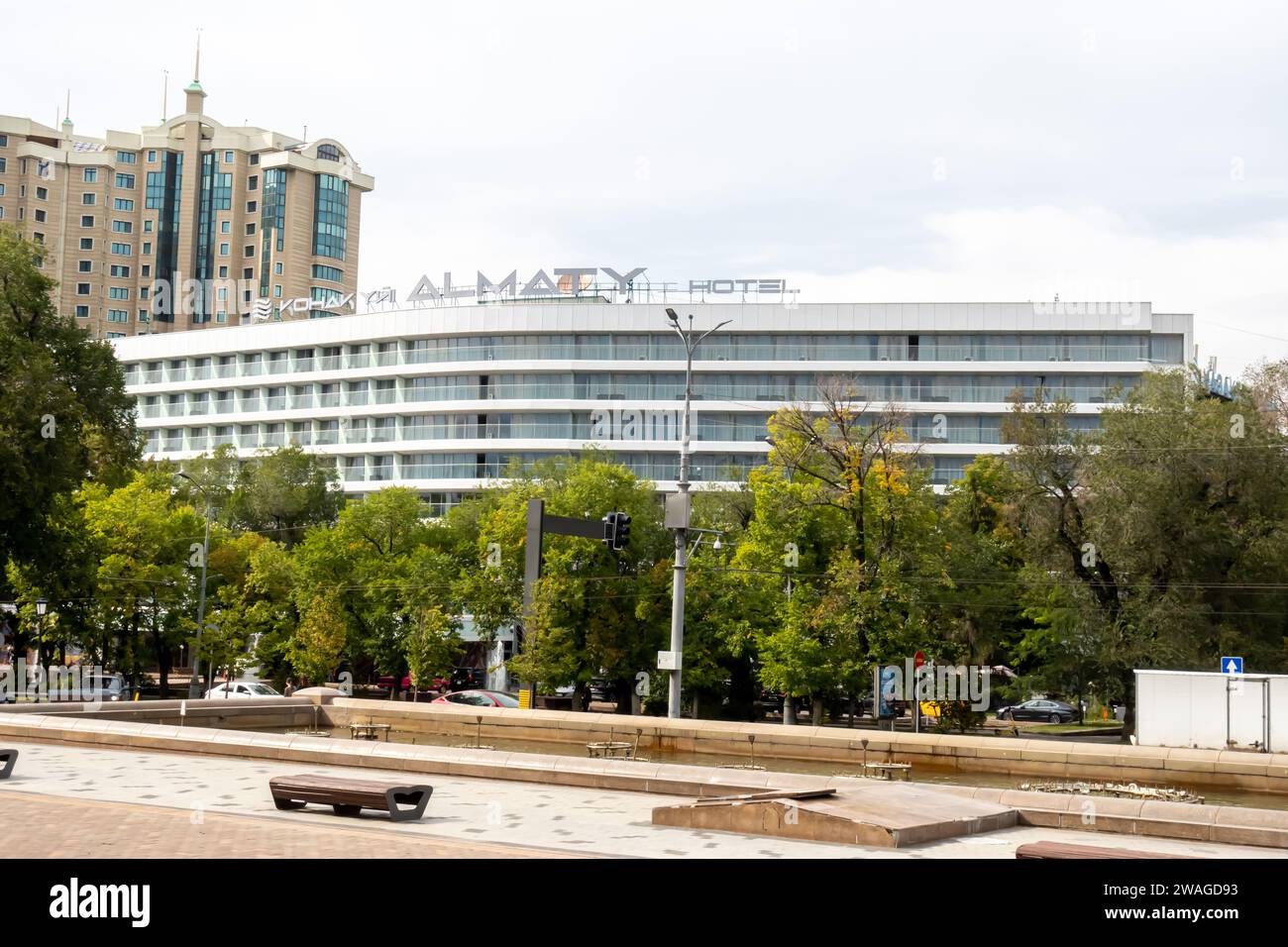 Historic hotel Almaty building, designed in 1962-1967, qabanbai Batyr ...