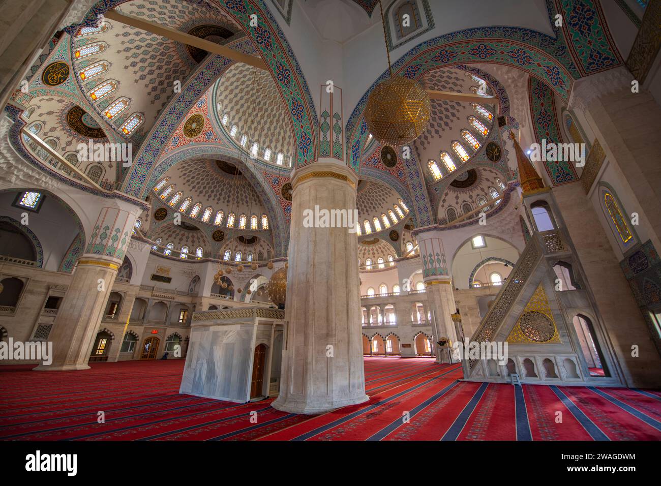Kocatepe Mosque Kocatepe Camii interior. The mosque is the largest ...